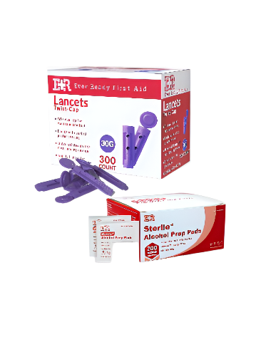 Sterile Twist-Cap Lancets 30G with Alcohol Prep Pads