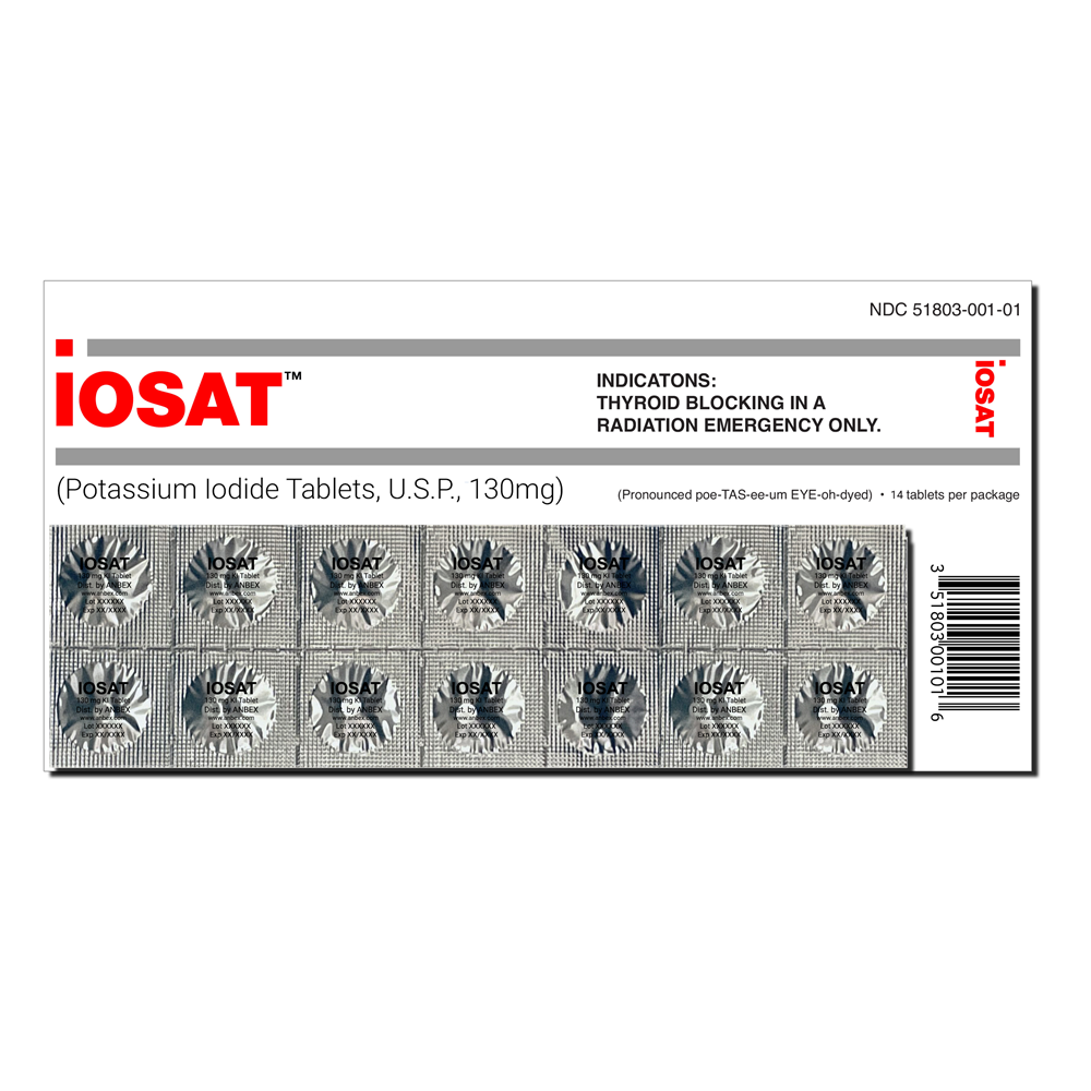 IOSAT Potassium Iodide Tablets – 130mg, 14 Count – MediTac Kits