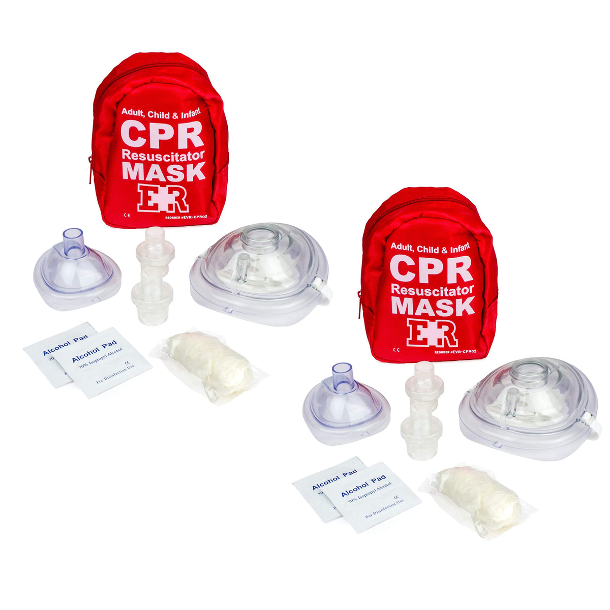Adult & Infant CPR Mask Combo Kit – Red
